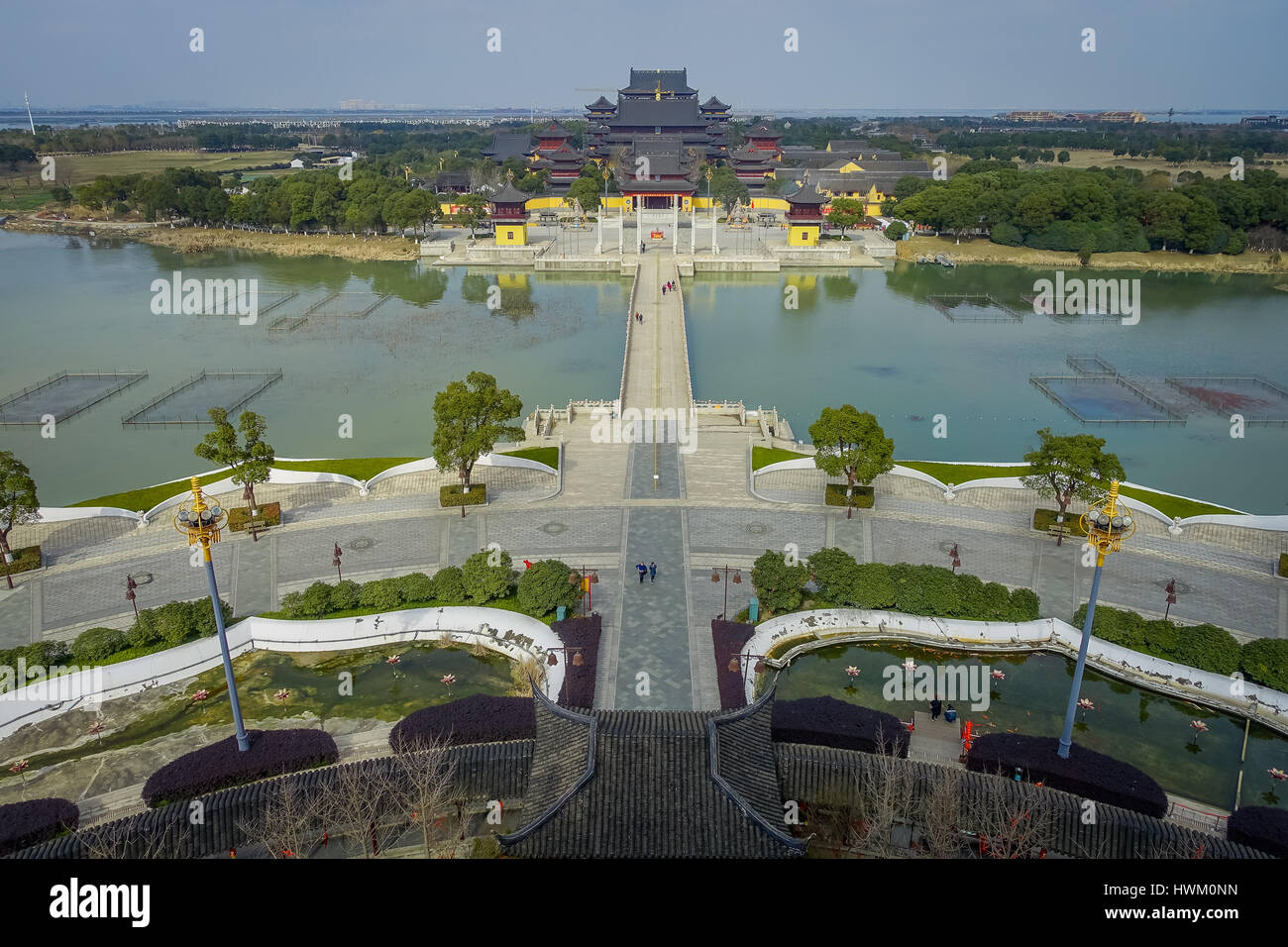 CHONGYUANG TEMPLE, CHINA - 29 JANUARY, 2017: Spectacular overview ...