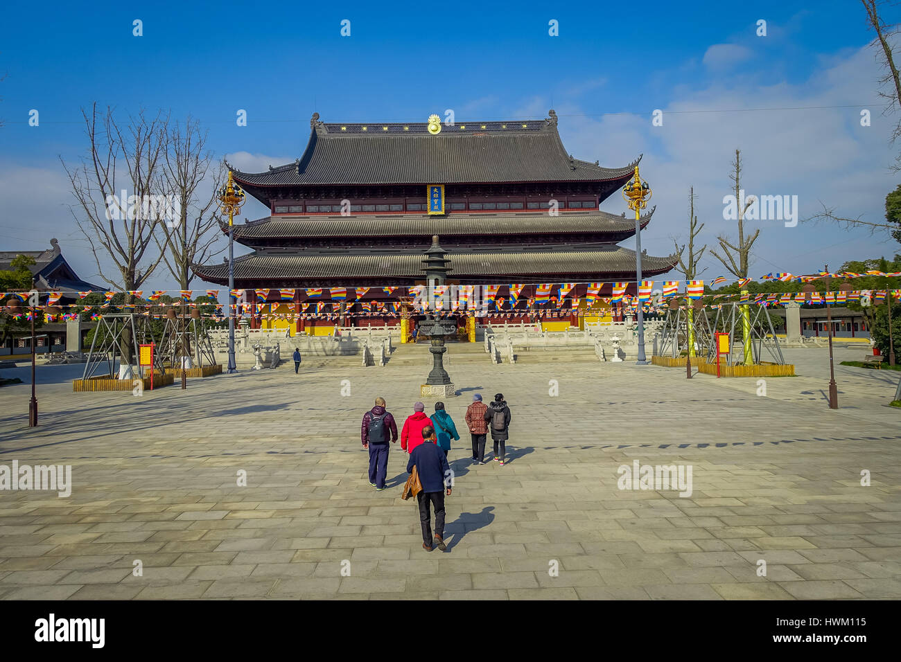 CHONGYUANG TEMPLE, CHINA - 29 JANUARY, 2017: Walking around Chongyuang ...