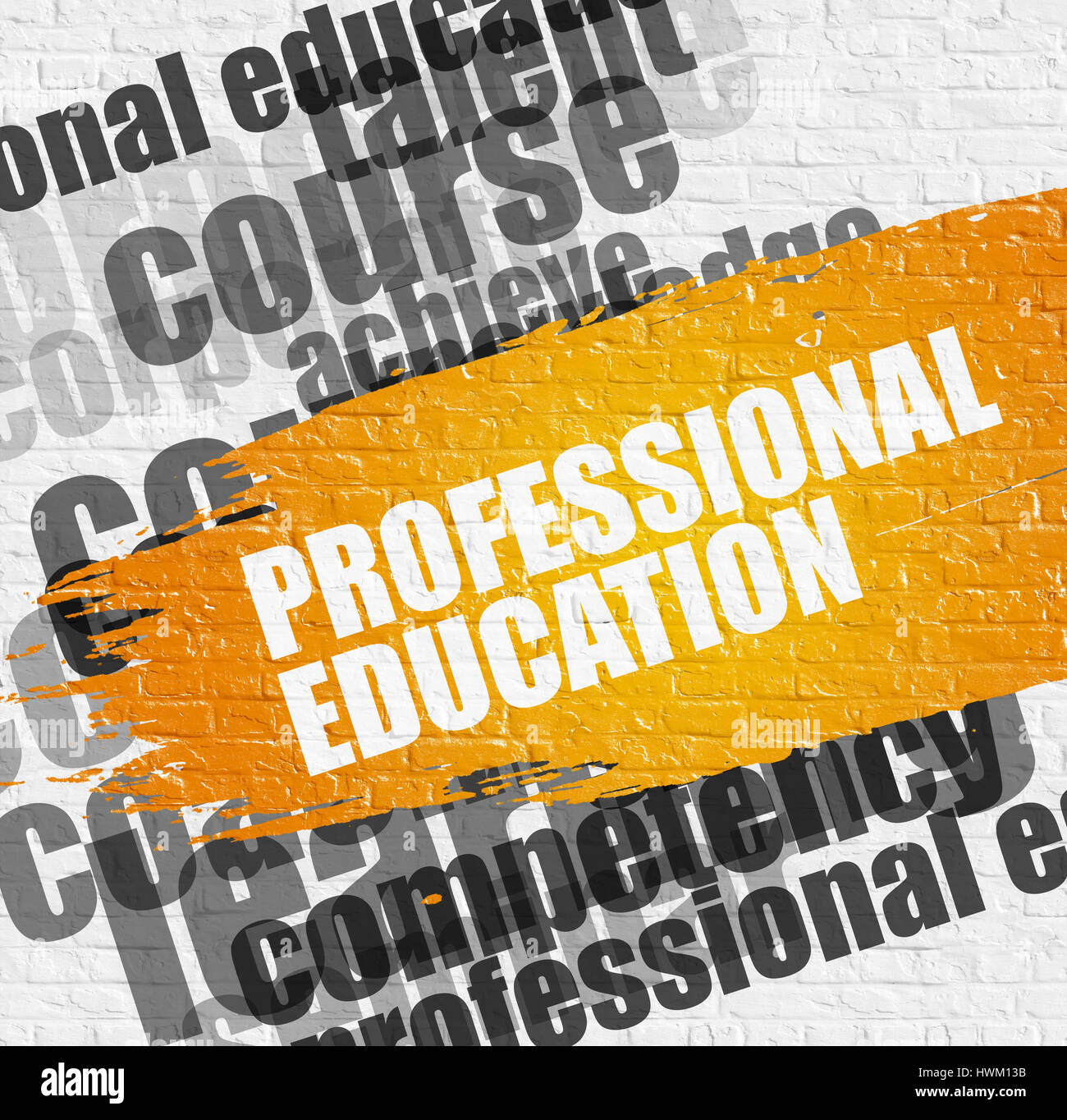 Professional Education on White Brick Wall Stock Photo - Alamy