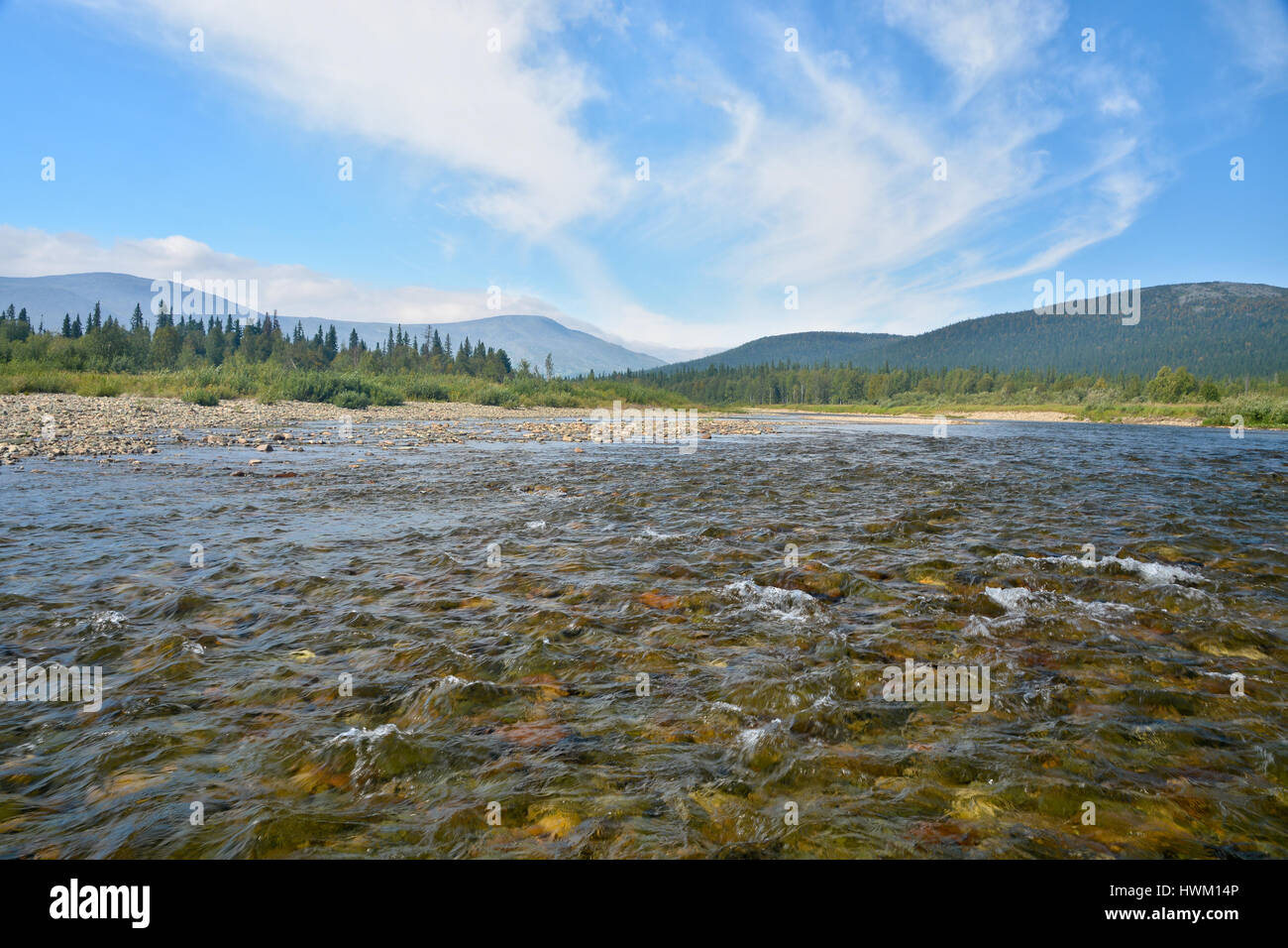 The river in the national park in the Urals. "Virgin Komi Forests ...