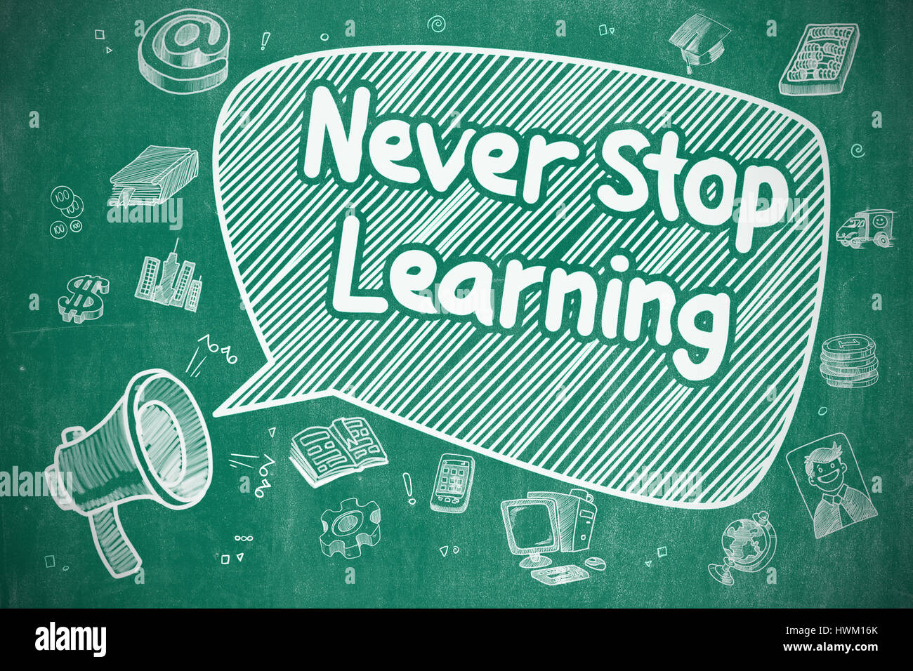 Never Stop Learning - Business Concept Stock Photo - Alamy