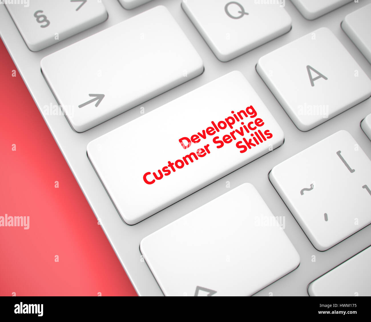 Developing Customer Service Skills on Keyboard Button. 3d Stock Photo ...