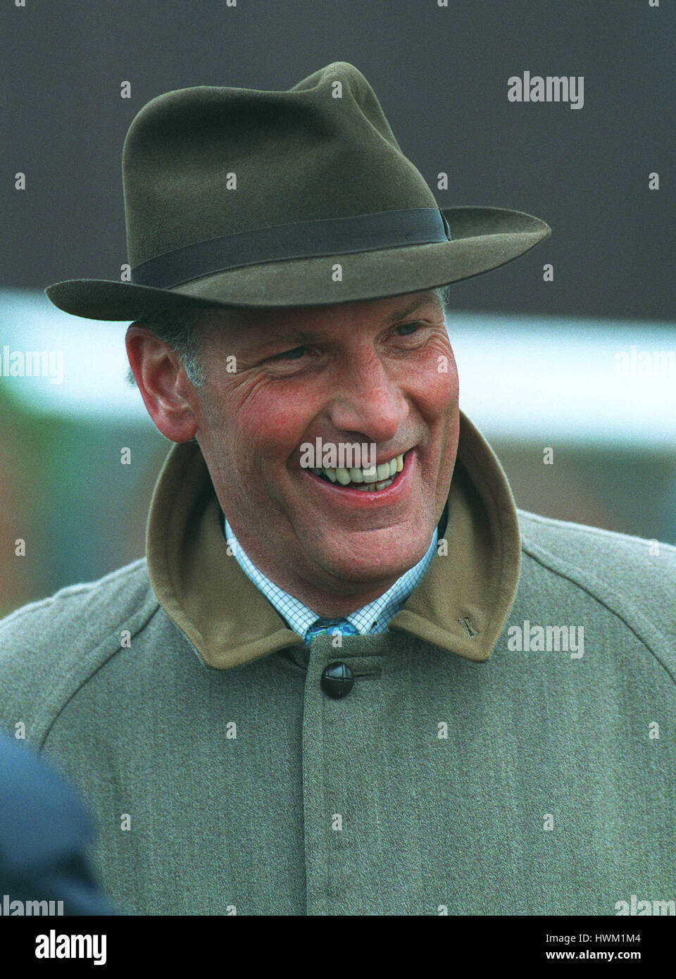 SIR MARK PRESCOTT RACE HORSE TRAINER 27 April 1995 Stock Photo - Alamy