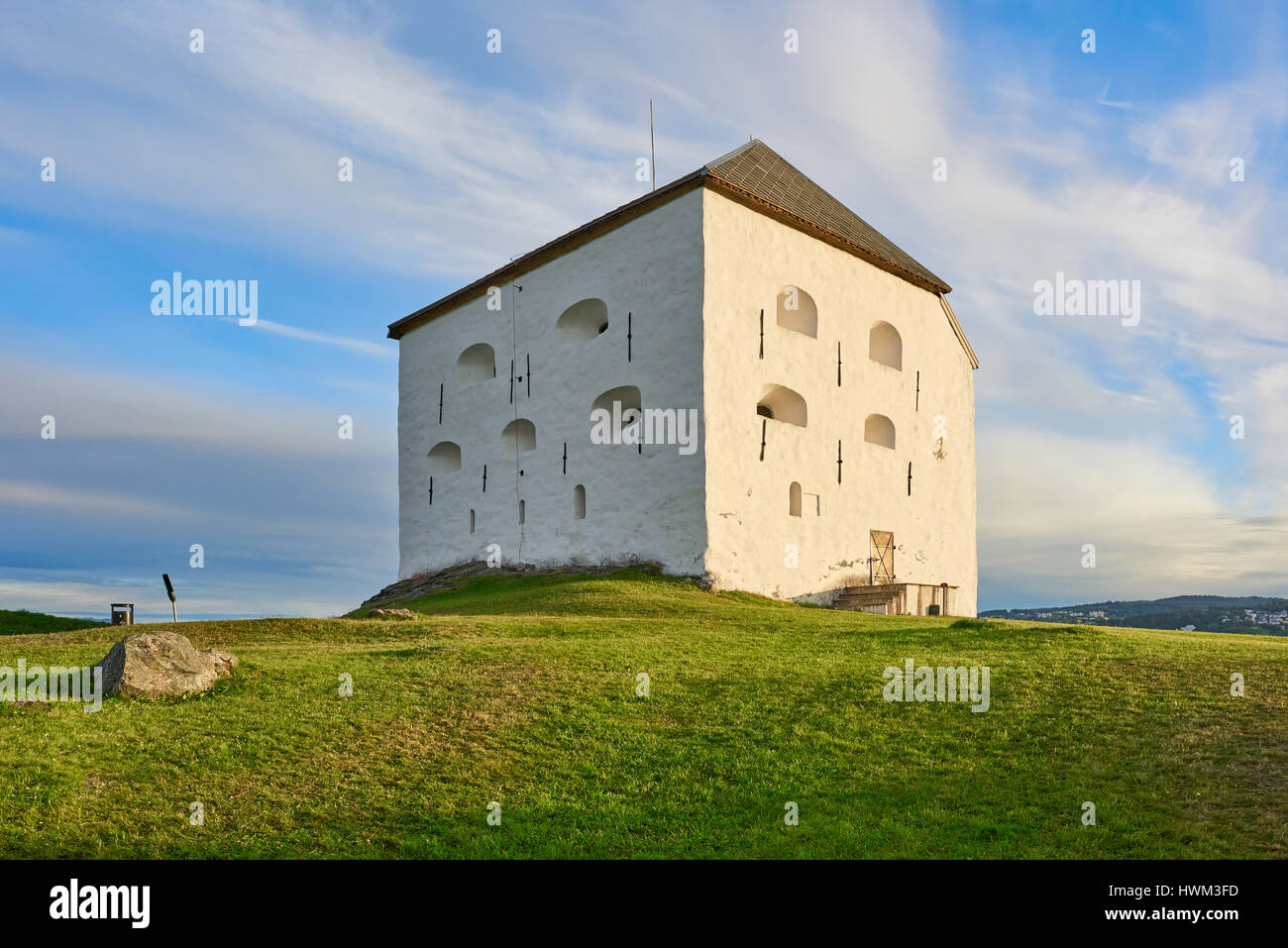 Kristiansten fortress in Trondheim Norway on a grassy hill at ...