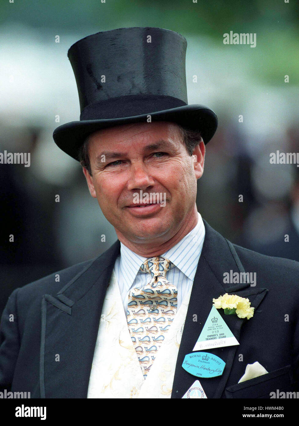 BEN HANBURY RACE HORSE TRAINER 09 July 1996 Stock Photo - Alamy
