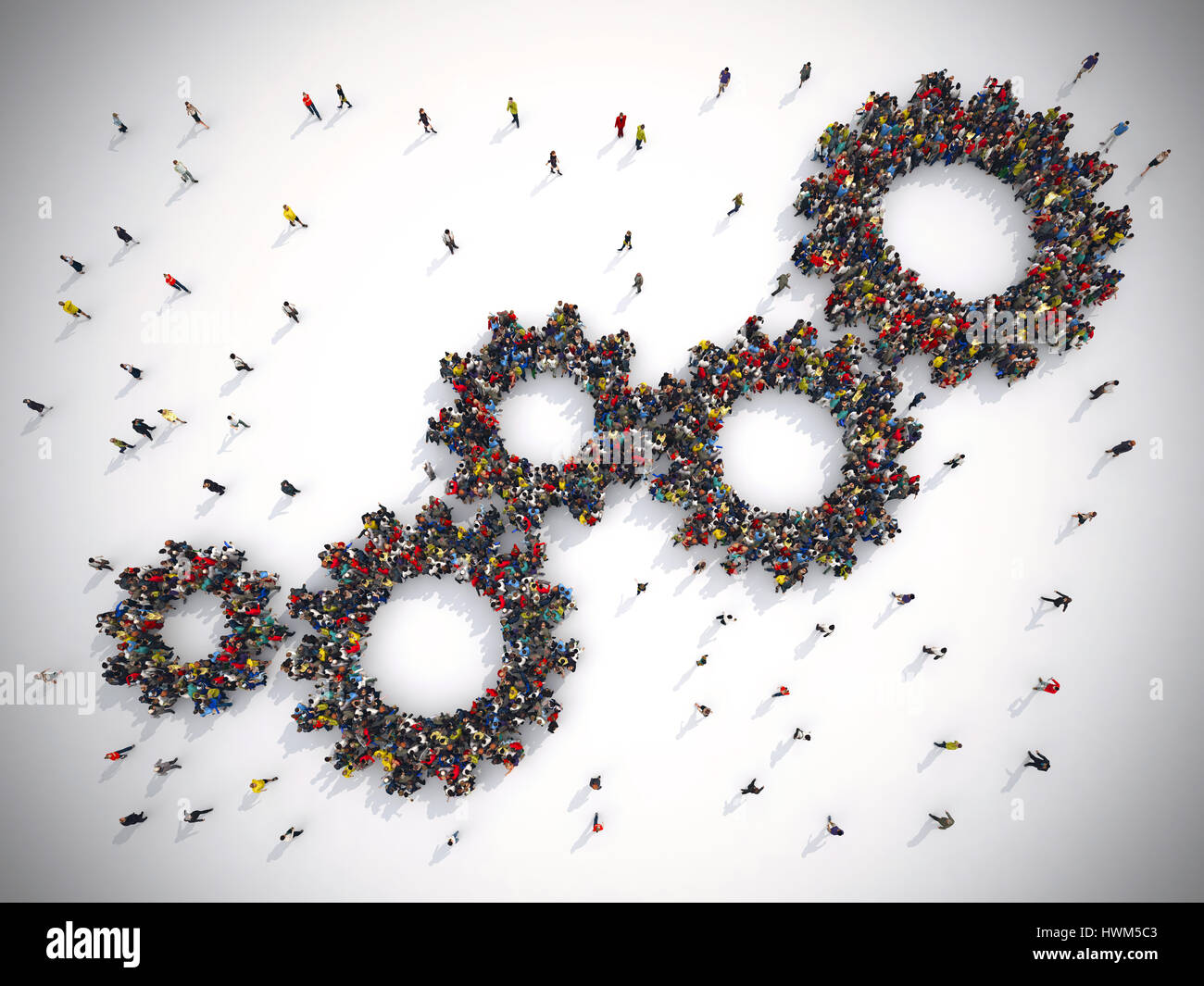 3D Rendering gear concept teamwork system Stock Photo - Alamy