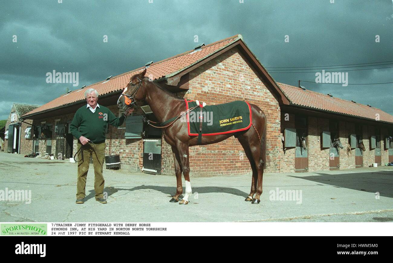 SYMONDS INN & JIMMY FITZGERALD HORSE & TRAINER 24 May 1997 Stock Photo ...