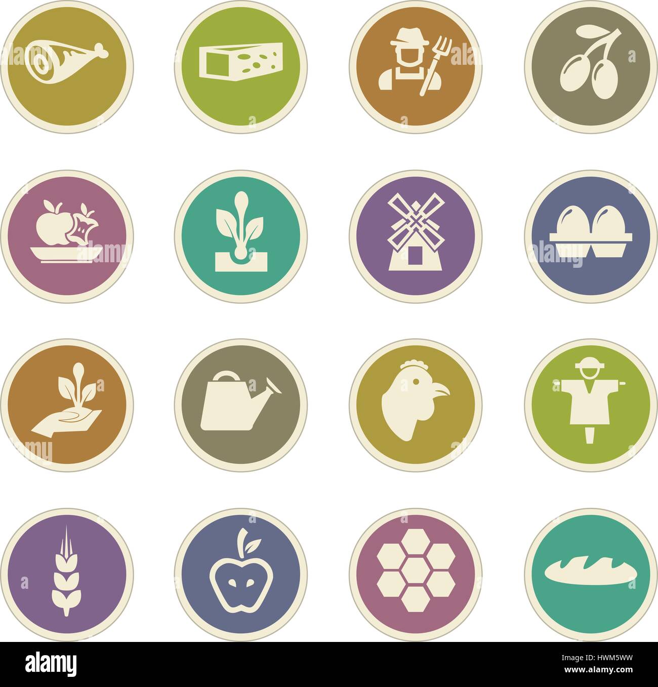 Agriculture and farming icon set for web sites and user interface Stock ...
