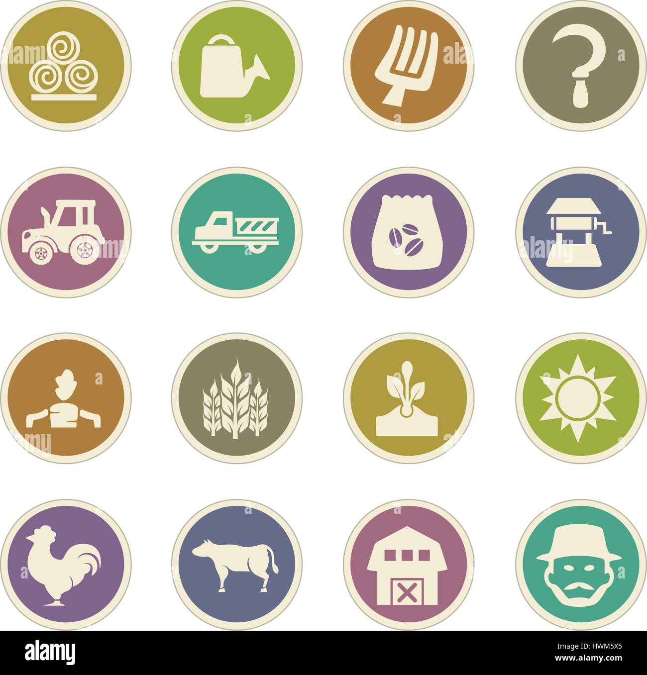 Agriculture and farming icon set for web sites and user interface Stock ...