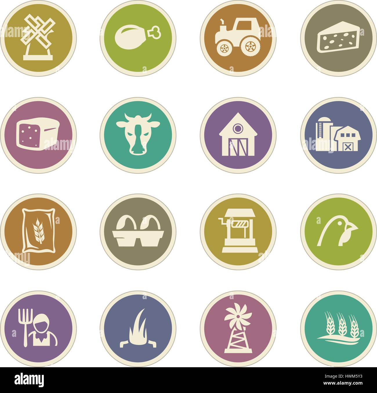 Agriculture and farming icon set for web sites and user interface Stock ...