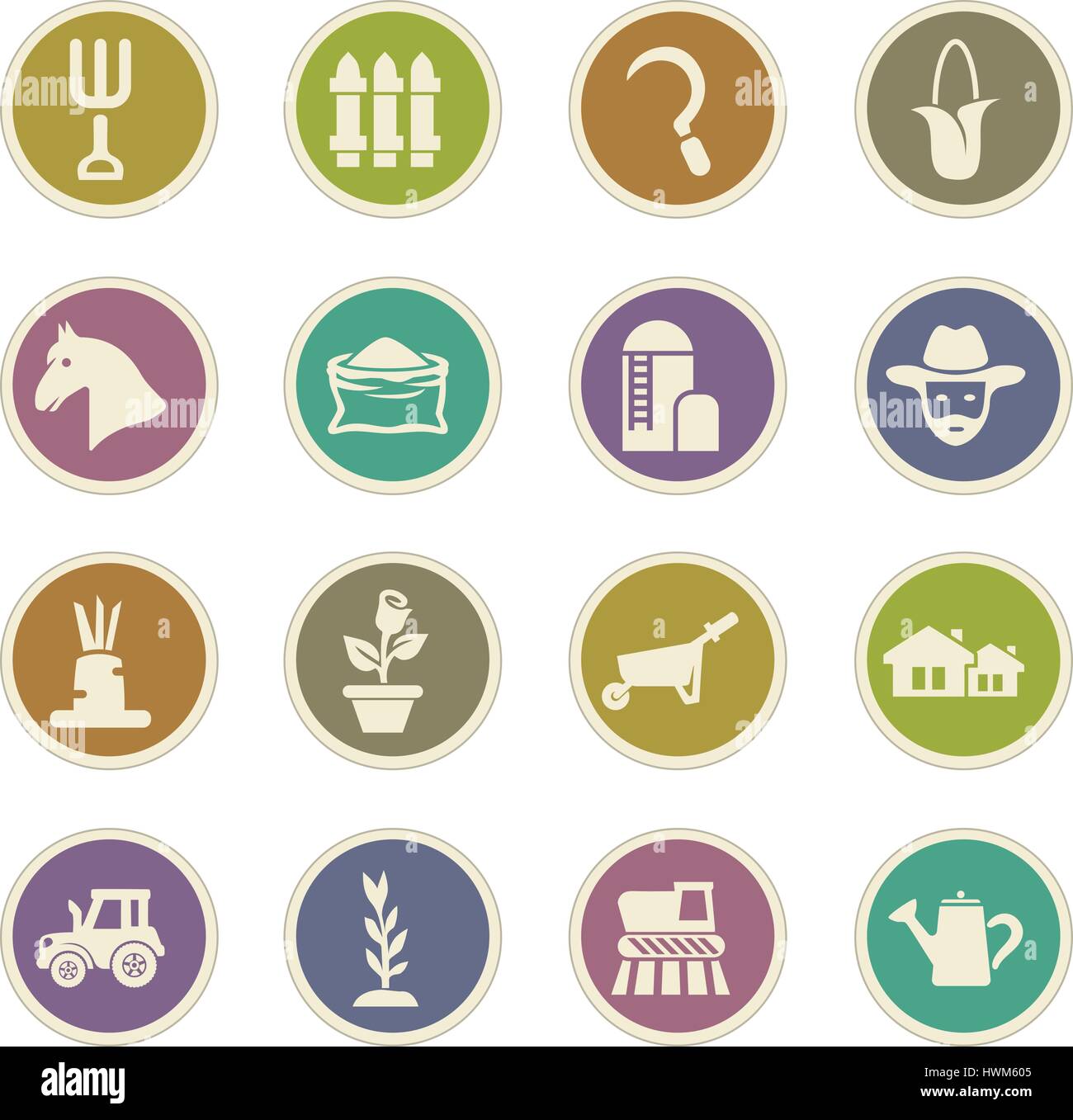 Agricultural icons set for web sites and user interface Stock Vector ...