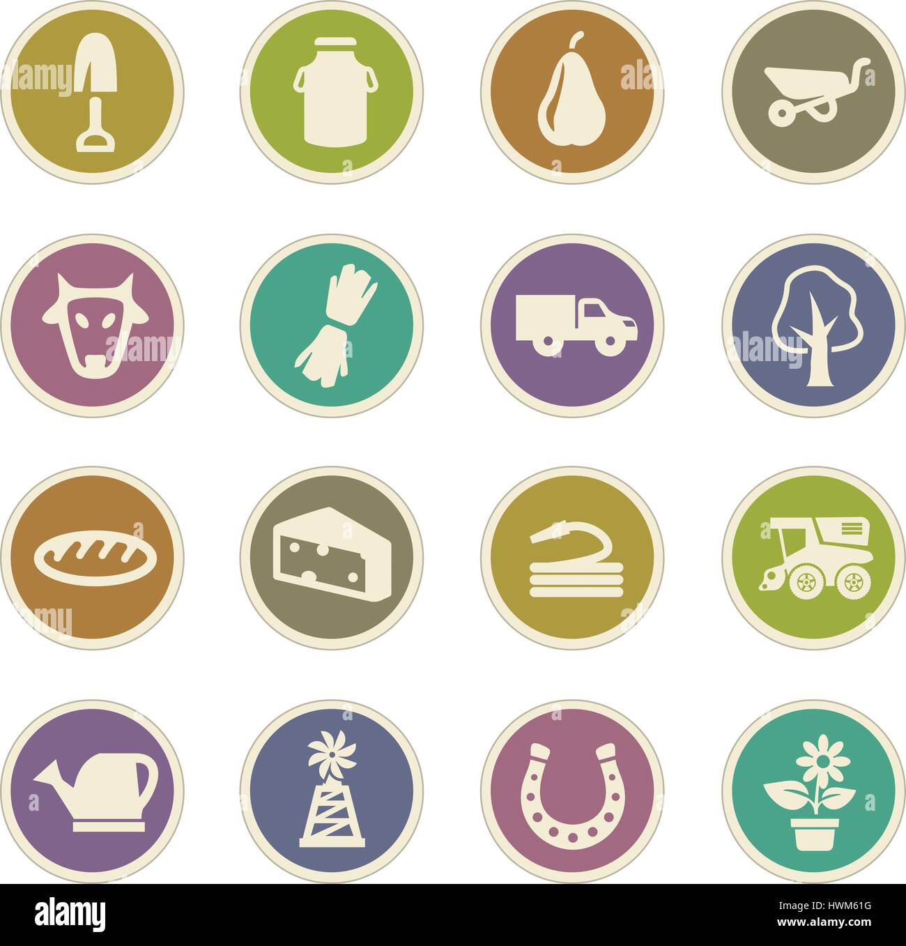 Agricultural icons set for web sites and user interface Stock Vector ...