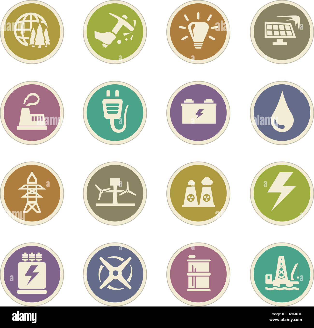 Alternative energy icons set for web sites and user interface Stock ...