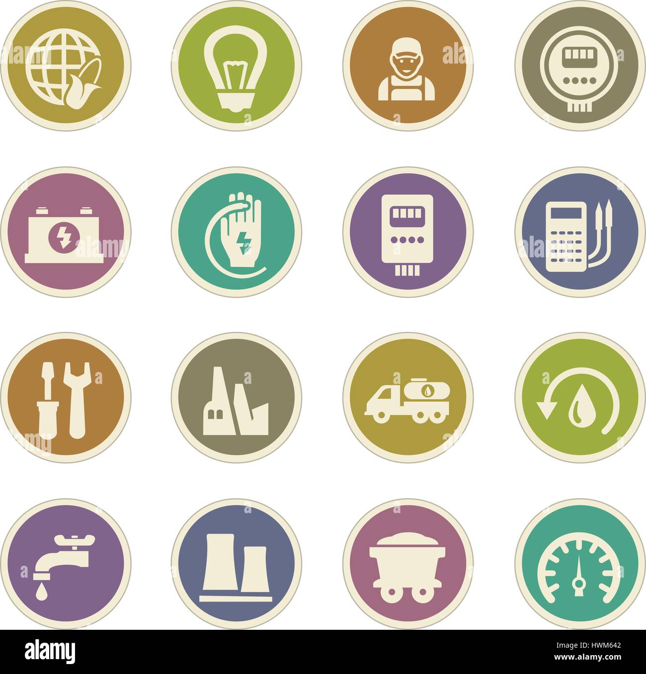 Alternative energy icons set for web sites and user interface Stock ...