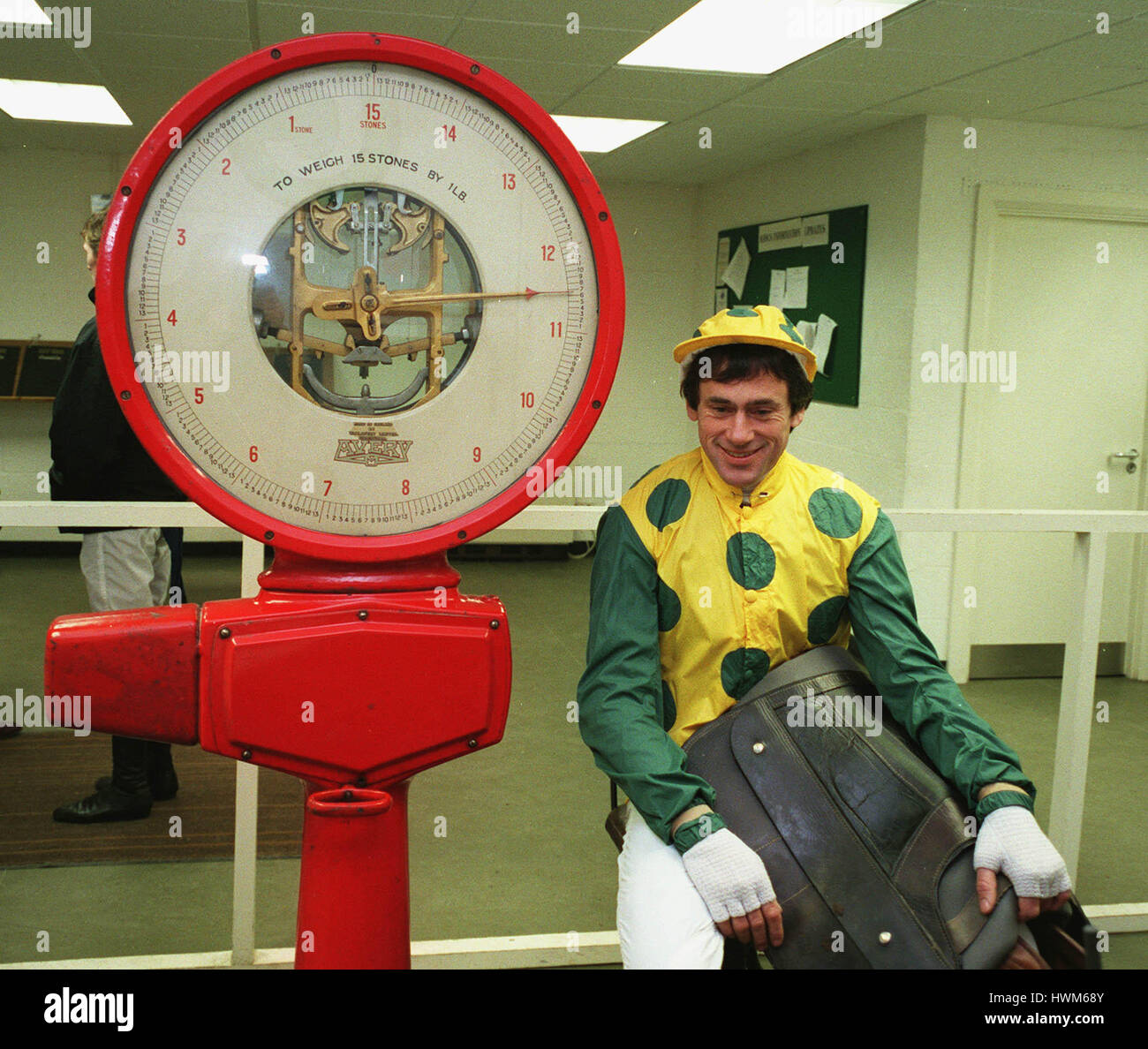 SIMON MCNEILL ON SCALES JOCKEY 04 November 1997 Stock Photo - Alamy