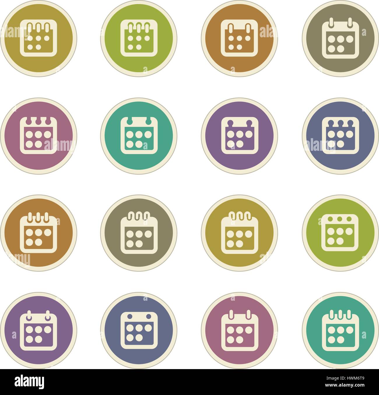 Calendar icon set for web sites and user interface Stock Vector Image ...