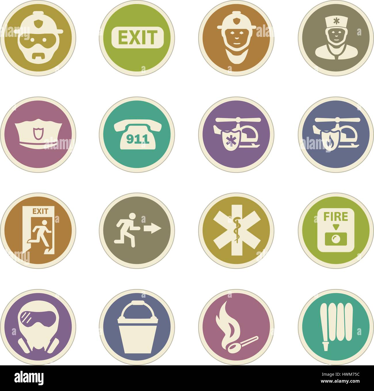 Emergency icon set for web sites and user interface Stock Vector Image ...