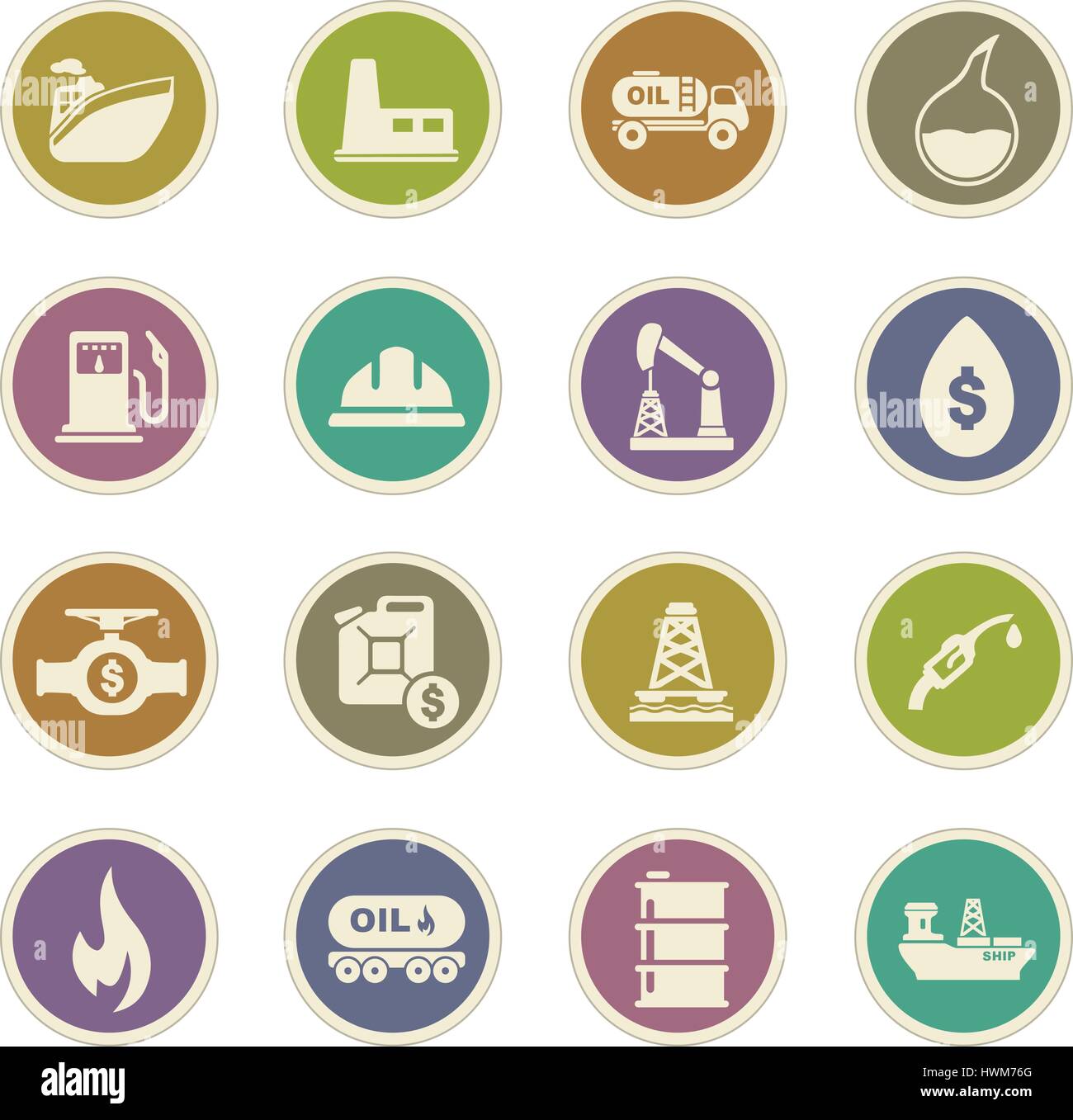 Extraction of oil icons set for web sites and user interface Stock ...