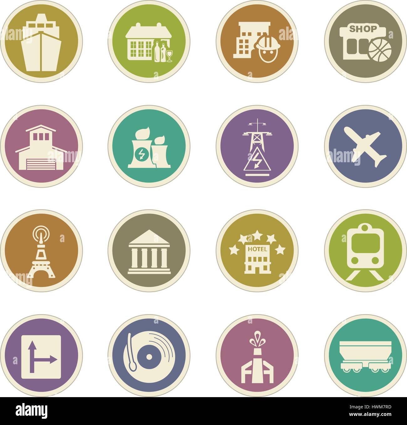 Infrastucture of the city icon set for web sites and user interface ...