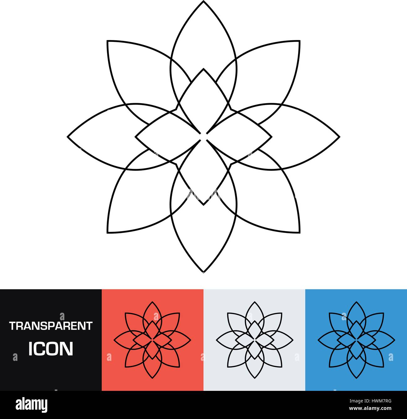 Transparent flower icon. Vector icon on different types backgrounds ...