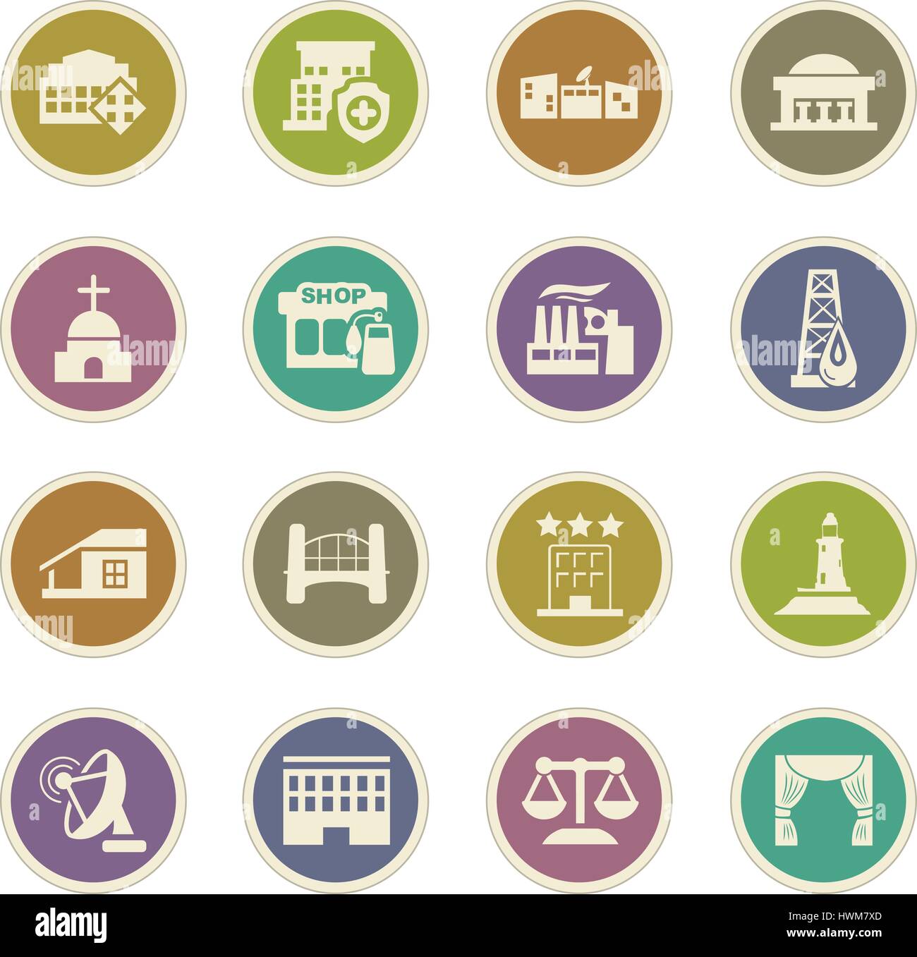 Infrastucture of the city icon set for web sites and user interface ...