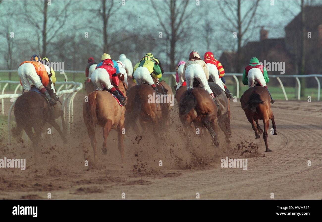 SOUTHWELL RACECOURSE ALL WEATHER RACING 07 March 1997 Stock Photo - Alamy