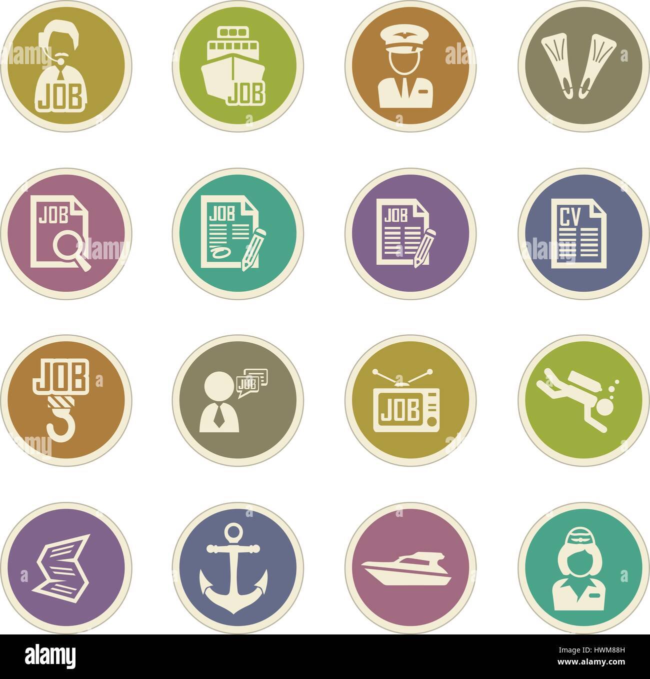 Job icon set for web sites and user interface Stock Vector Image & Art ...