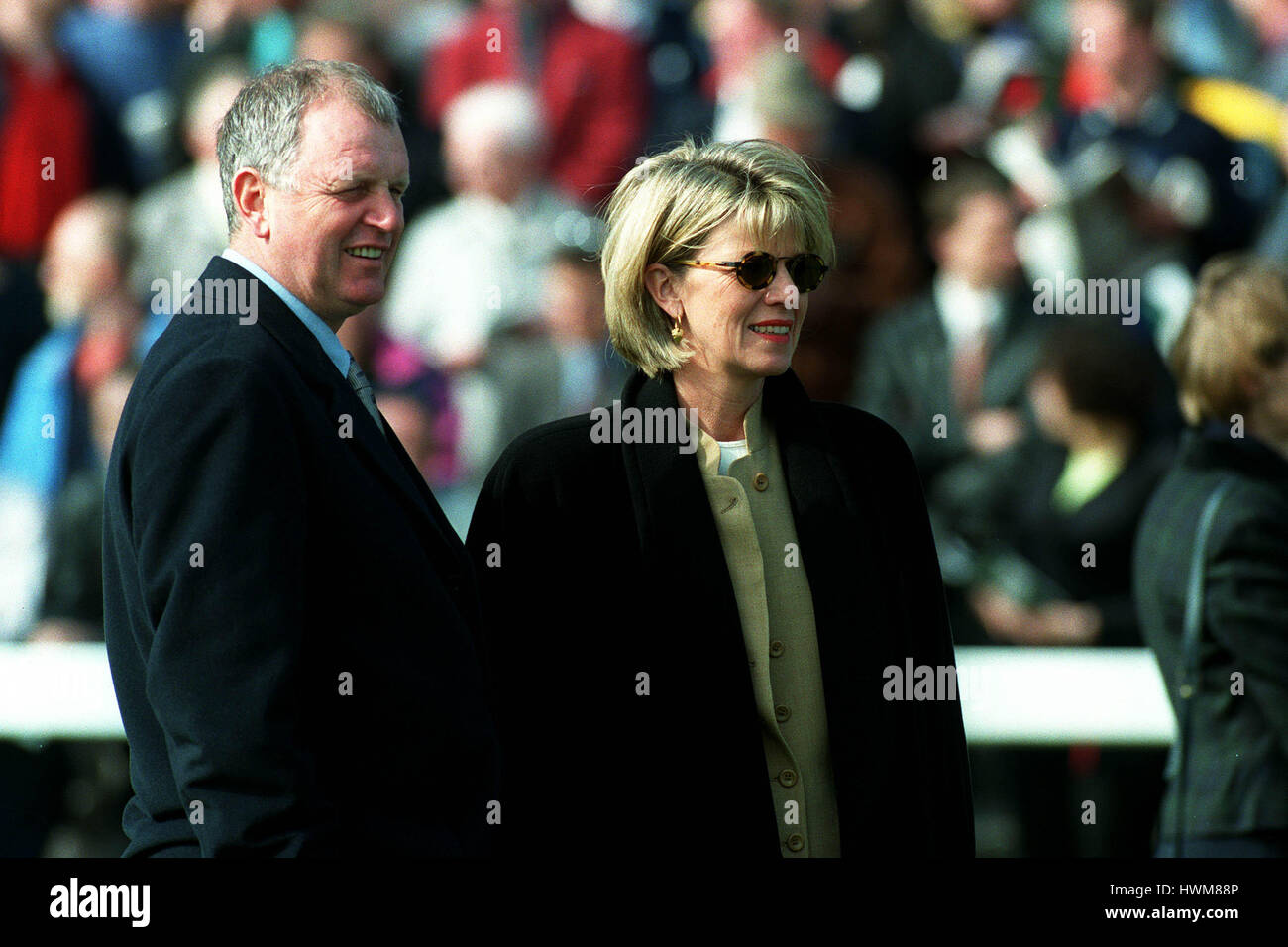 MICHAEL CHANNON AND WIFE RACE HORSE TRAINER 30 March 1998 Stock Photo ...