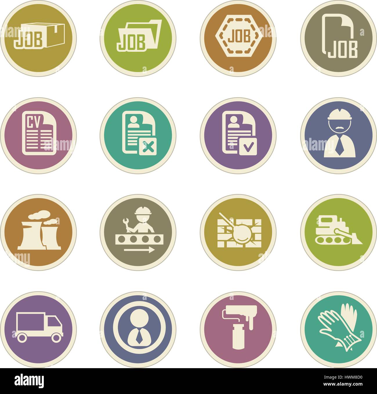 Job icon set for web sites and user interface Stock Vector Image & Art ...