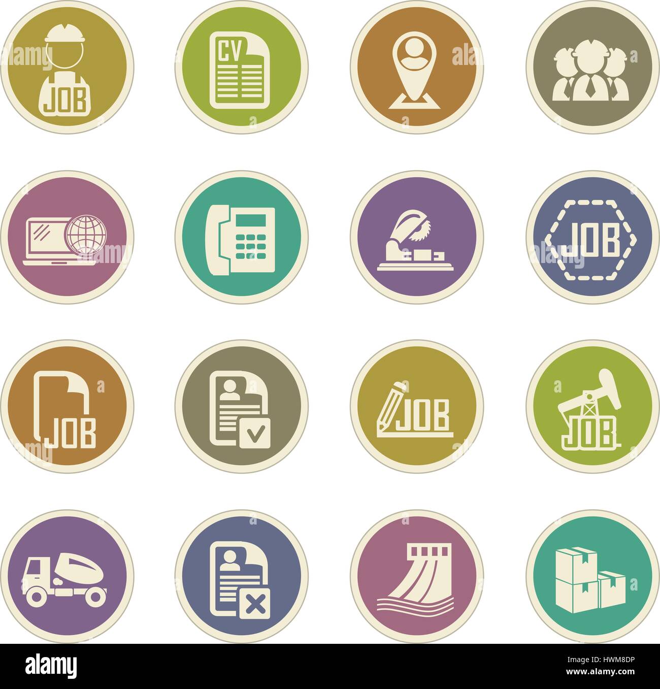 Job icon set for web sites and user interface Stock Vector Image & Art ...