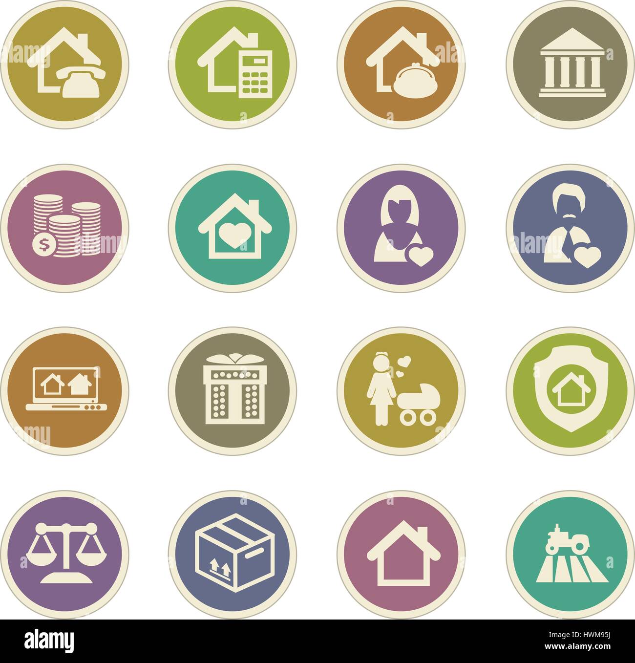 Real estate icons set for web sites and user interface Stock Vector ...