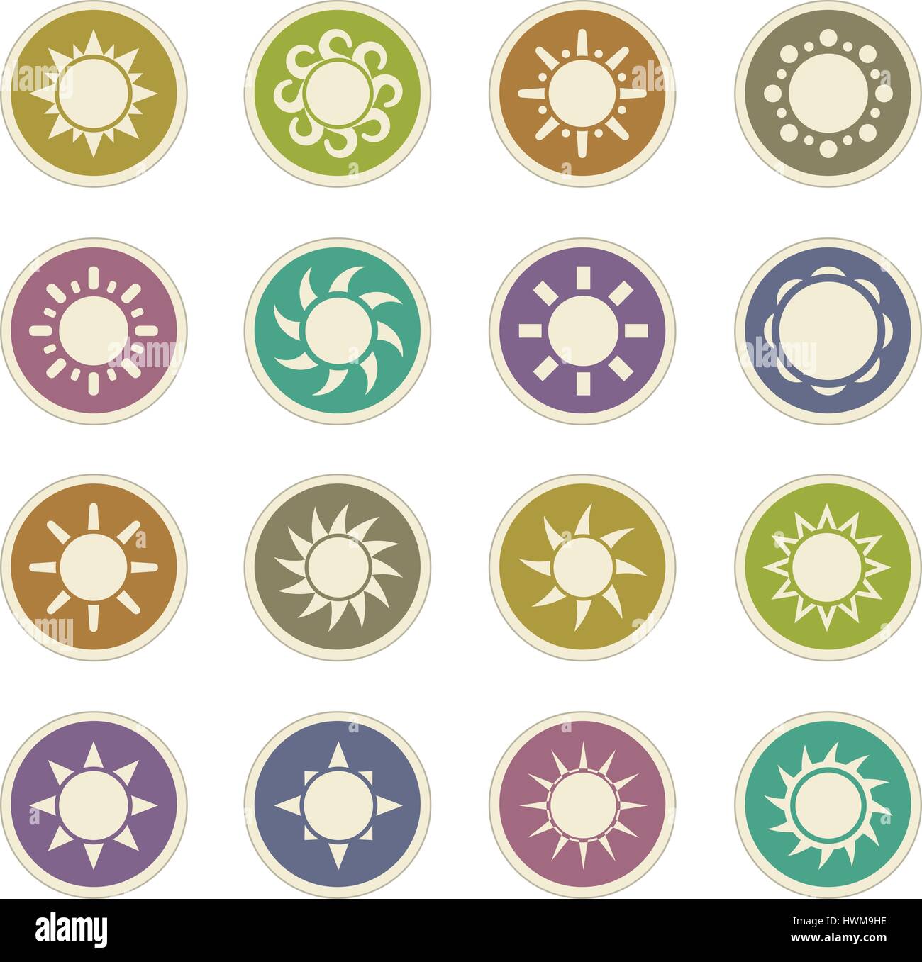 Sun icon set for web sites and user interface Stock Vector Image & Art ...