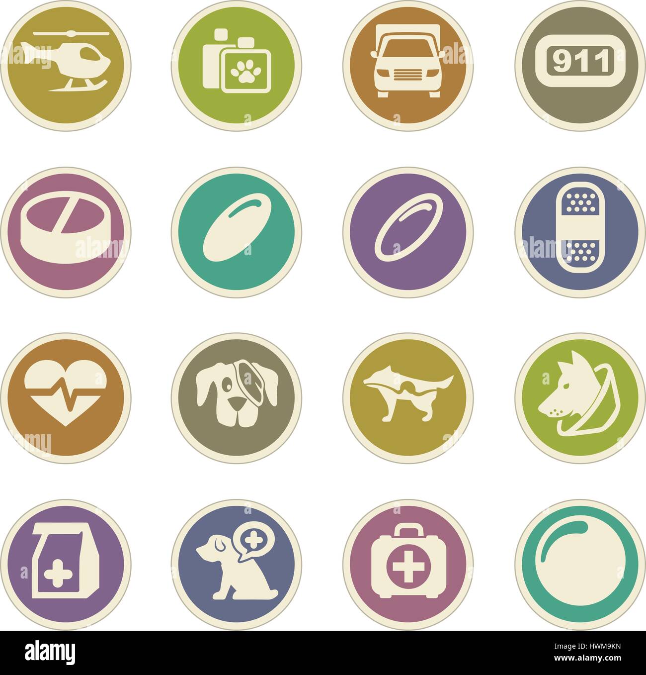 Veterinary clinic icon set for web sites and user interface Stock ...