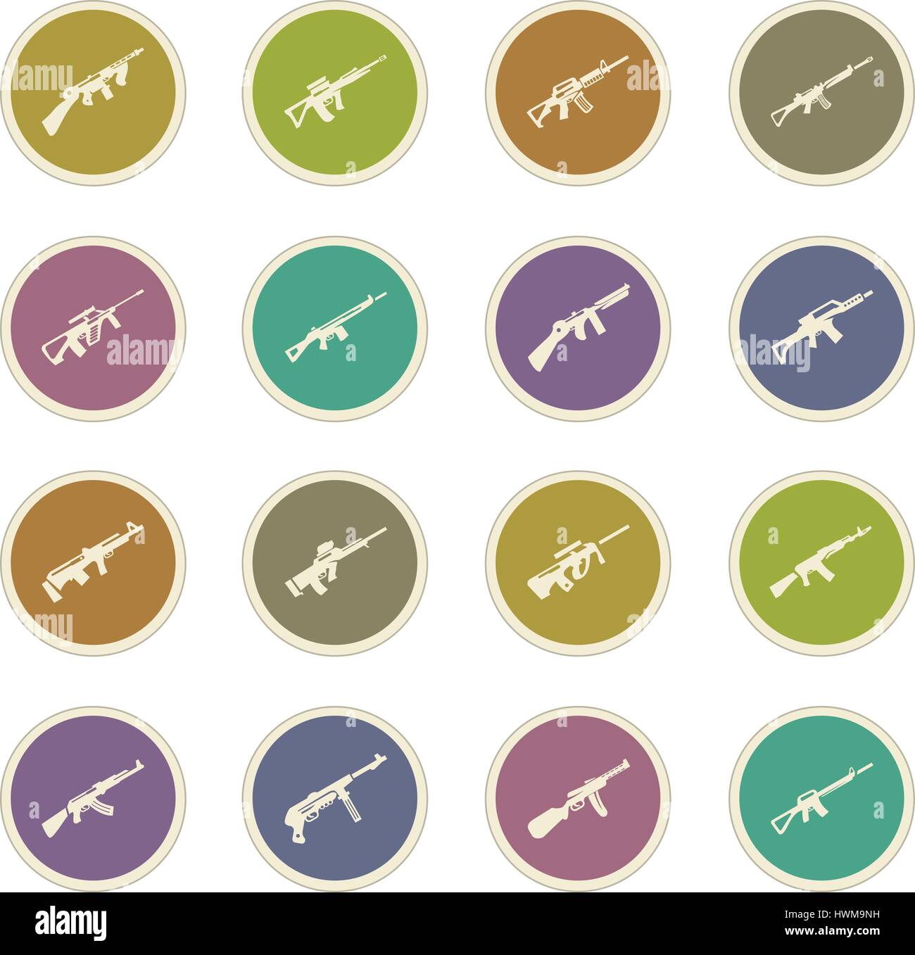 Hand weapons icon set for web sites and user interface Stock Vector ...