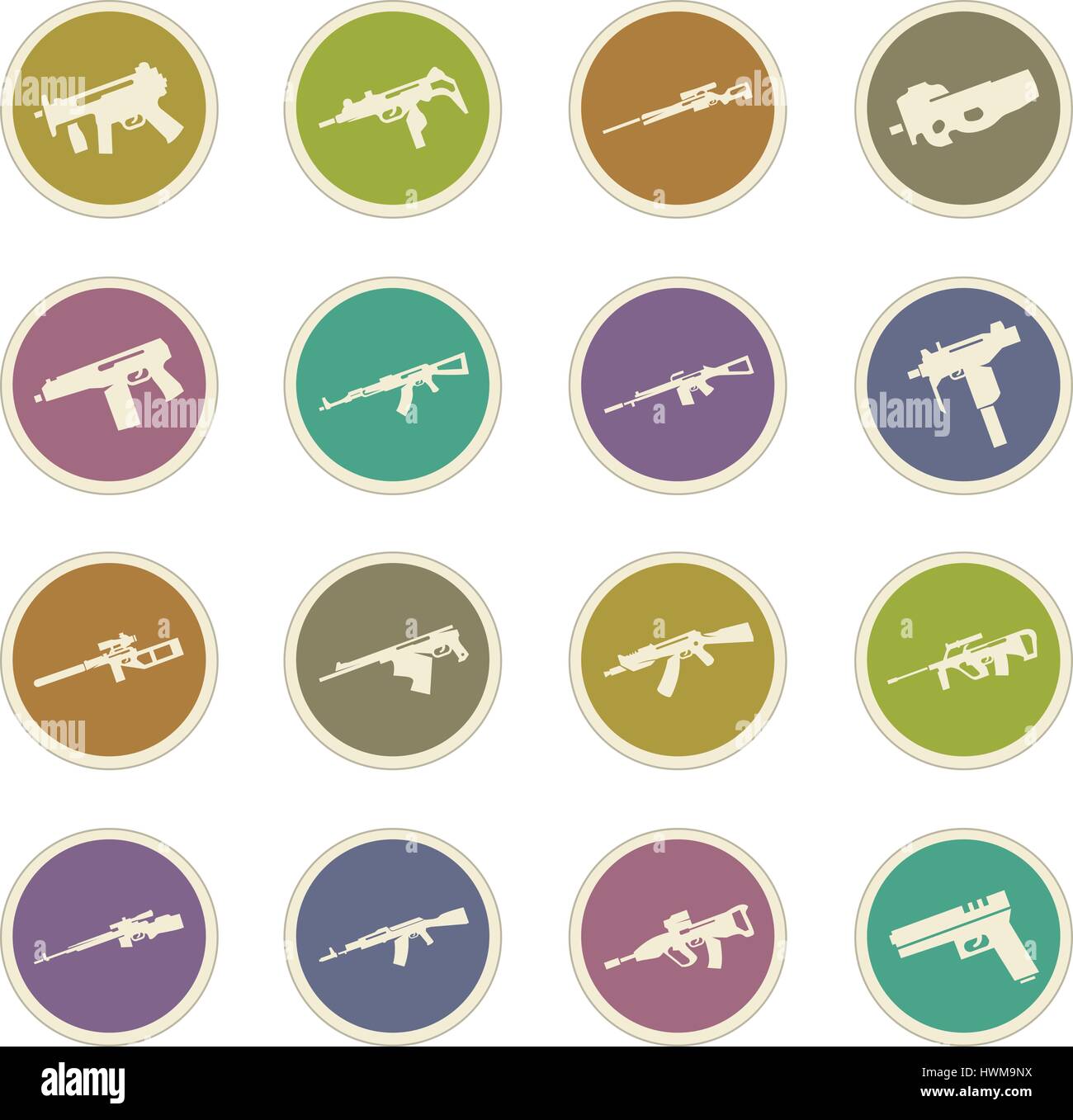 Hand weapons icon set for web sites and user interface Stock Vector ...