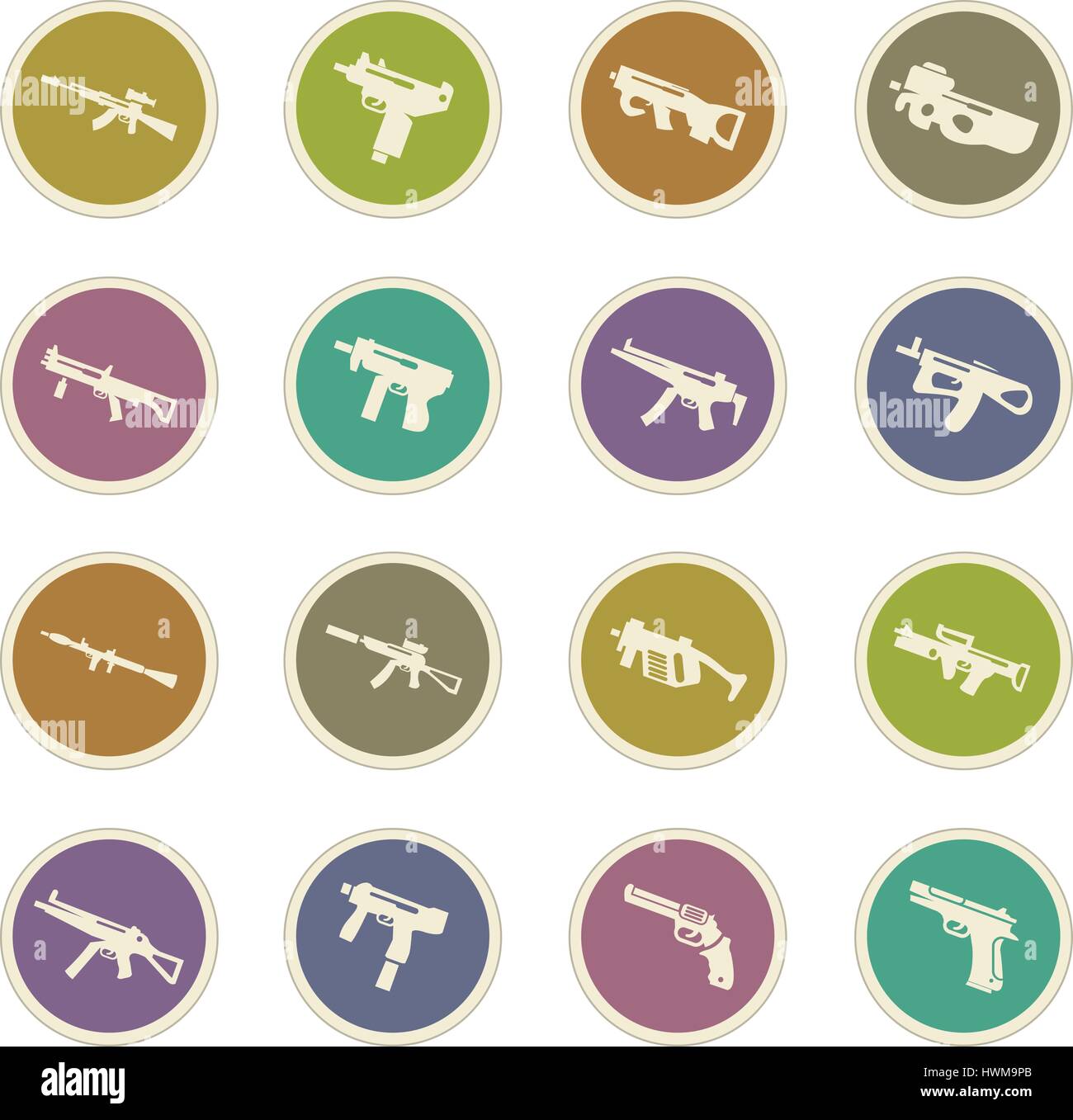 Hand weapons icon set for web sites and user interface Stock Vector ...