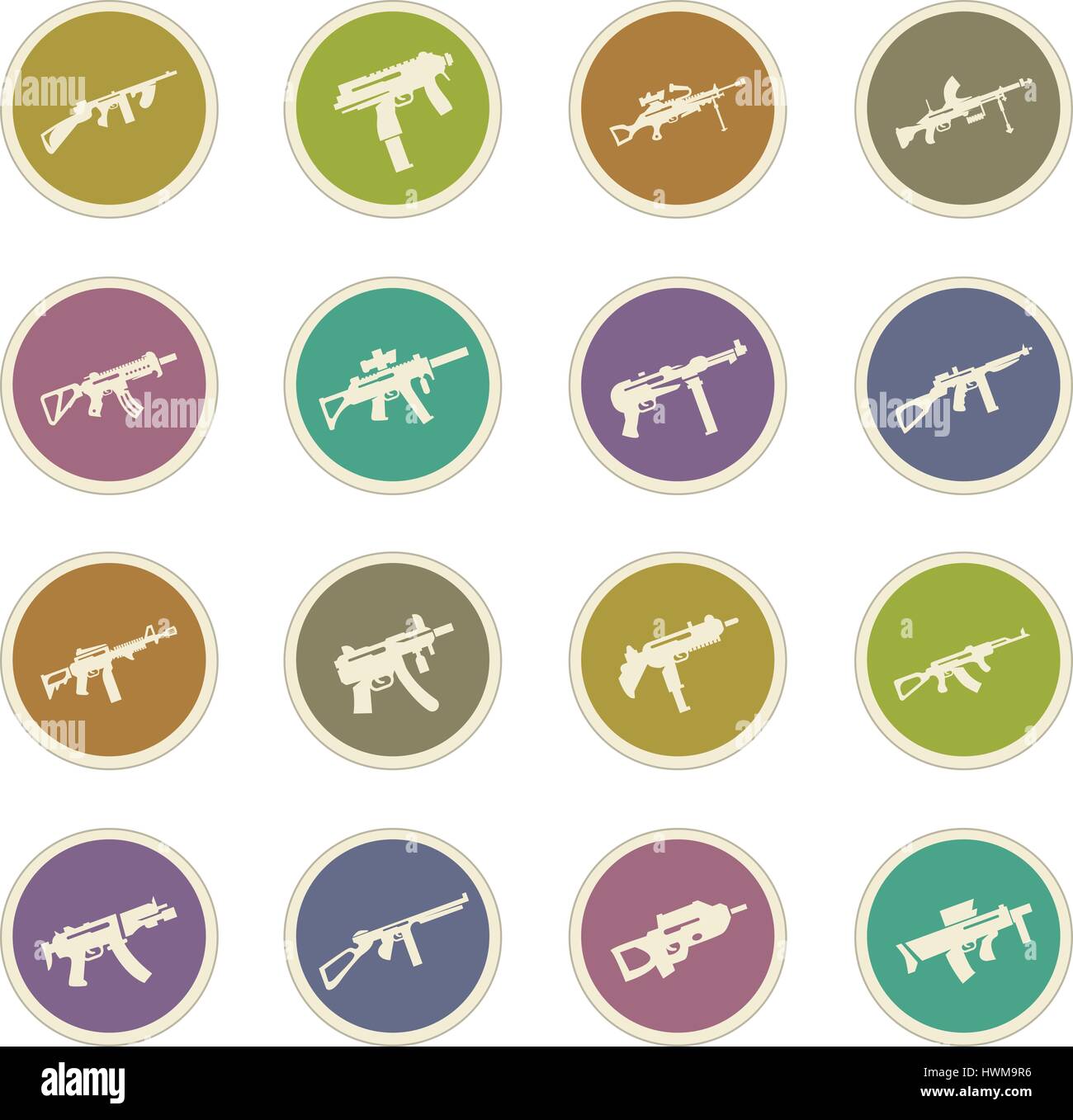 Hand weapons icon set web Stock Vector Images - Alamy