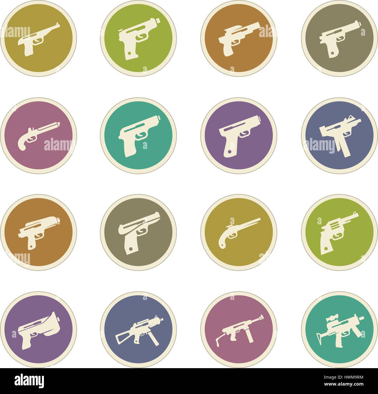 Hand weapons icon set for web sites and user interface Stock Vector ...