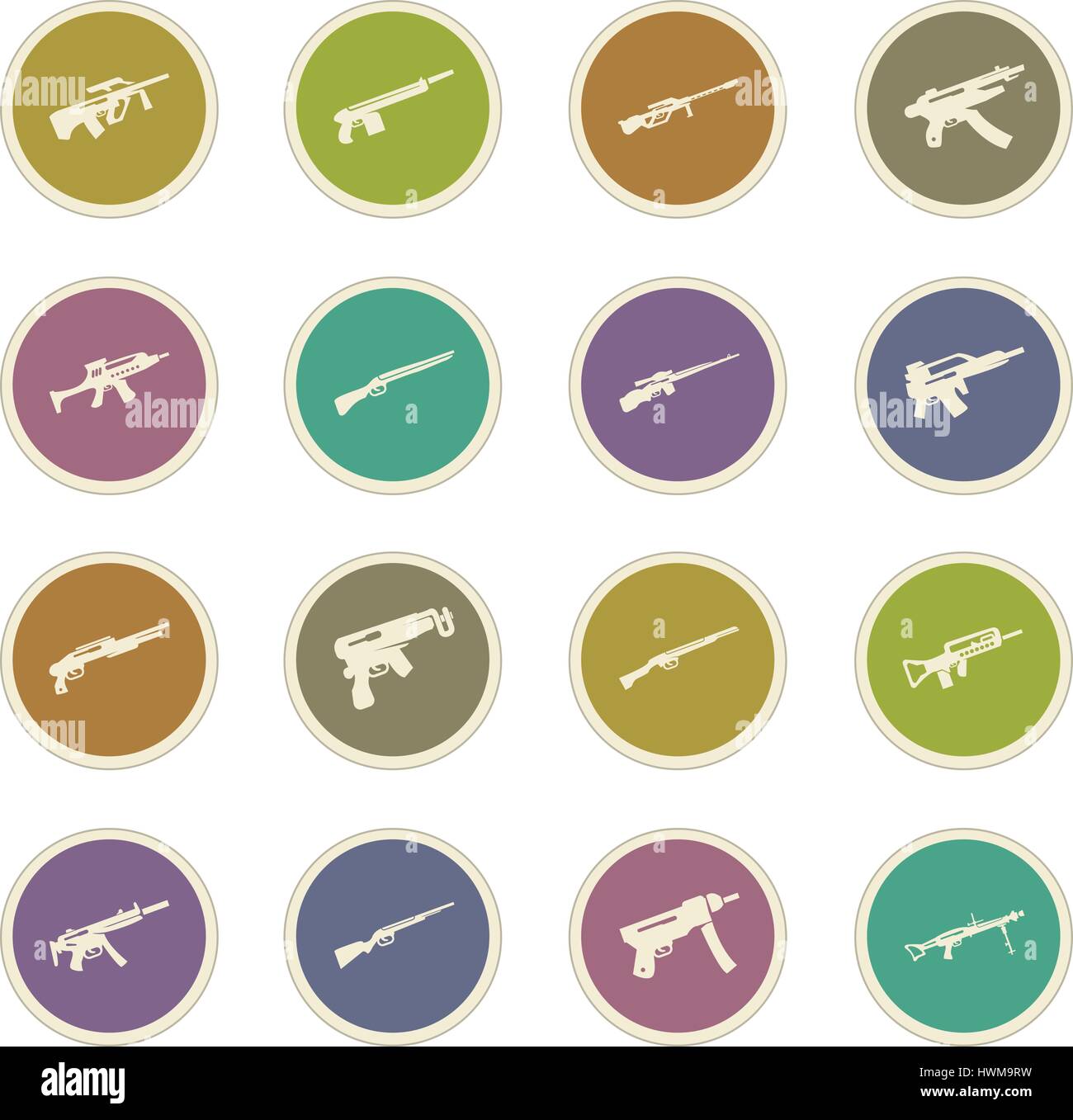 Hand weapons icon set for web sites and user interface Stock Vector ...