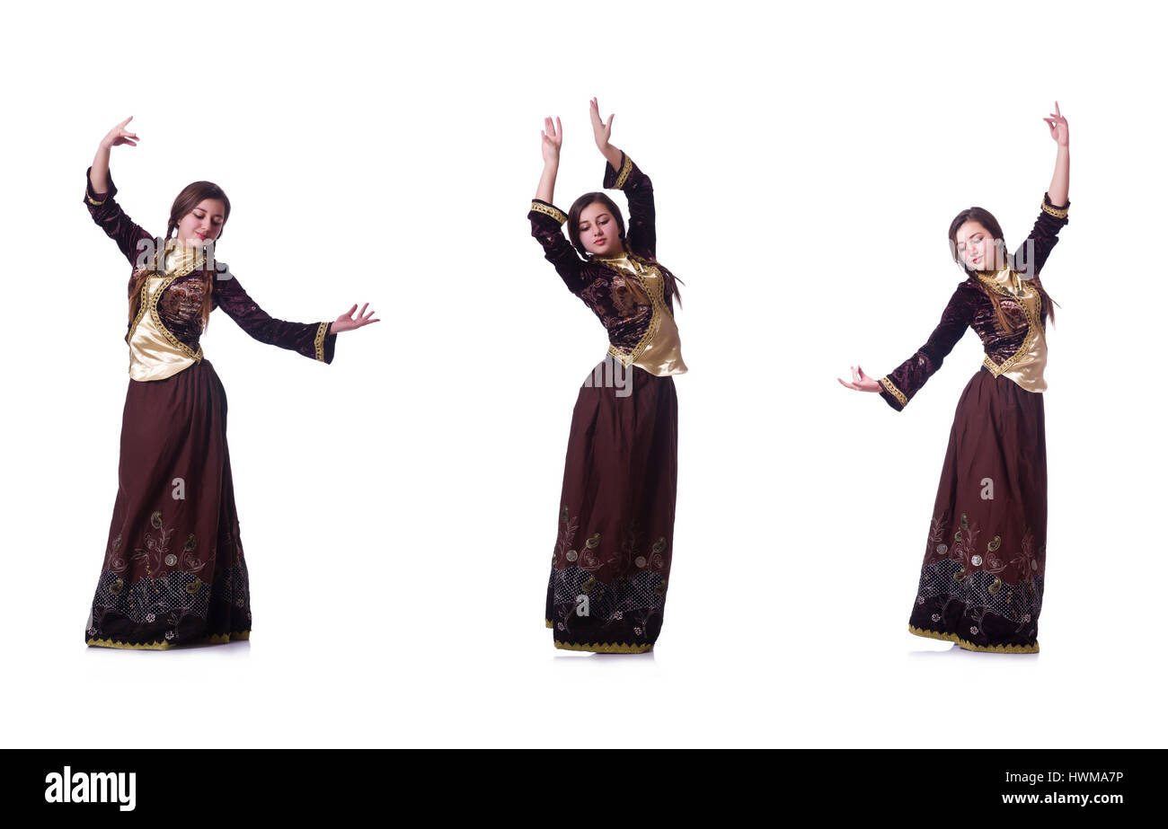 Young lady dancing traditional azeri dance Stock Photo - Alamy
