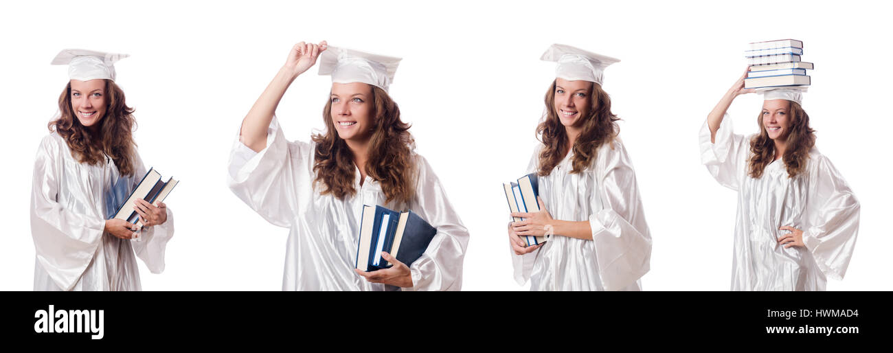 Young student isolated on white Stock Photo - Alamy