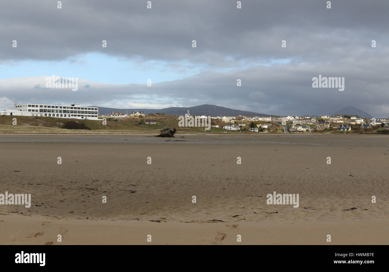 The wreck of a wooden fishing boat at Bunbeg, County Donegal, Ireland ...