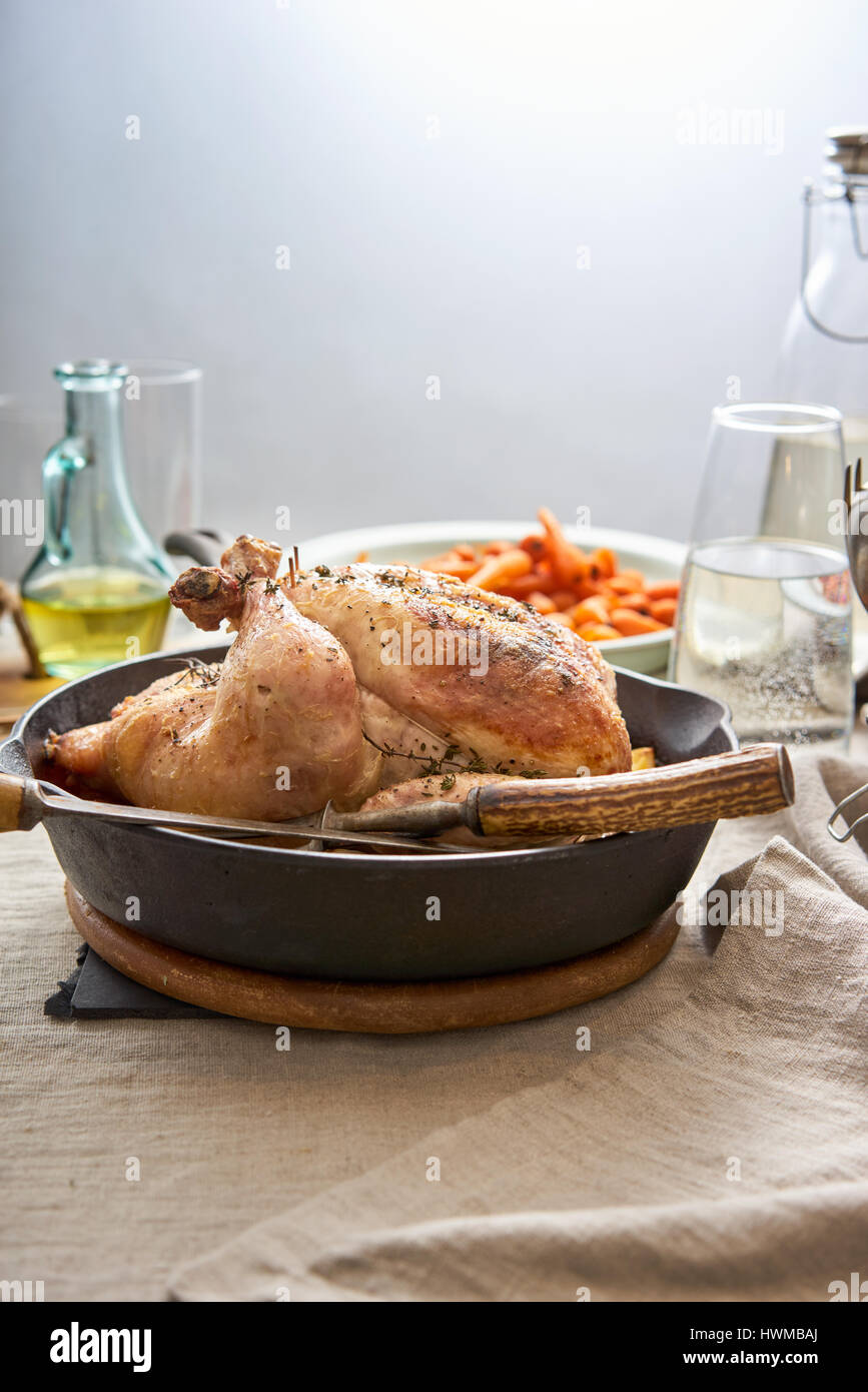 Traditional roast chicken table hi-res stock photography and images - Alamy
