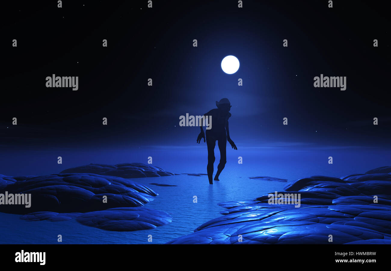 3d moonlight render hi-res stock photography and images - Alamy