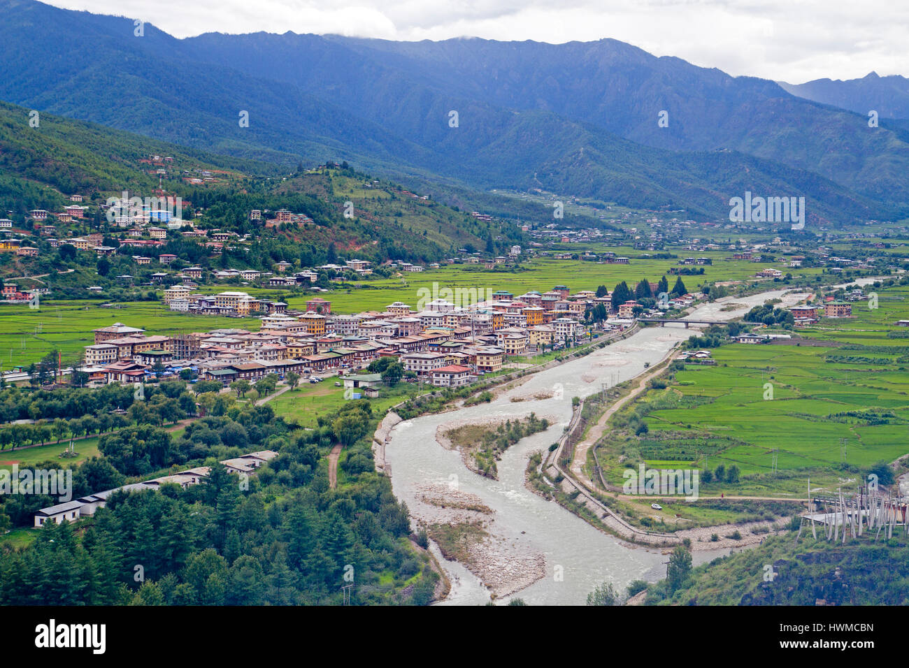 View of paro from paro dzong hi-res stock photography and images - Alamy
