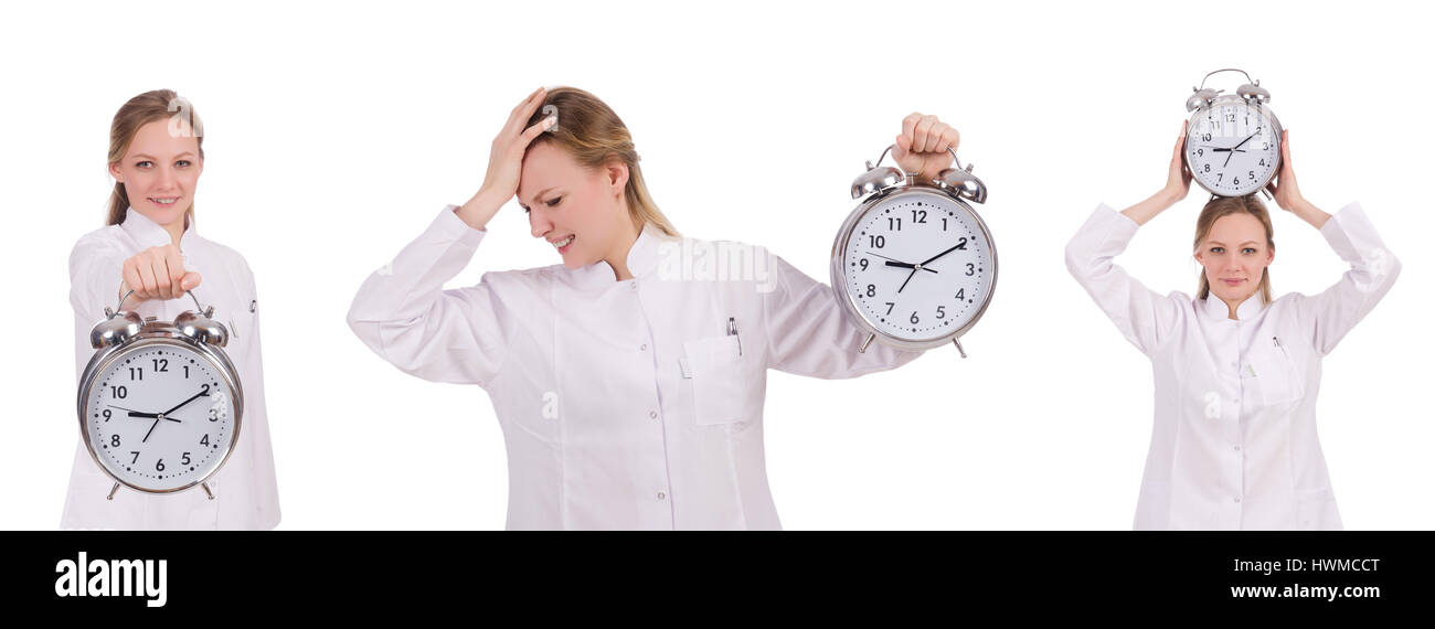 Woman doctor missing her deadlines Stock Photo - Alamy