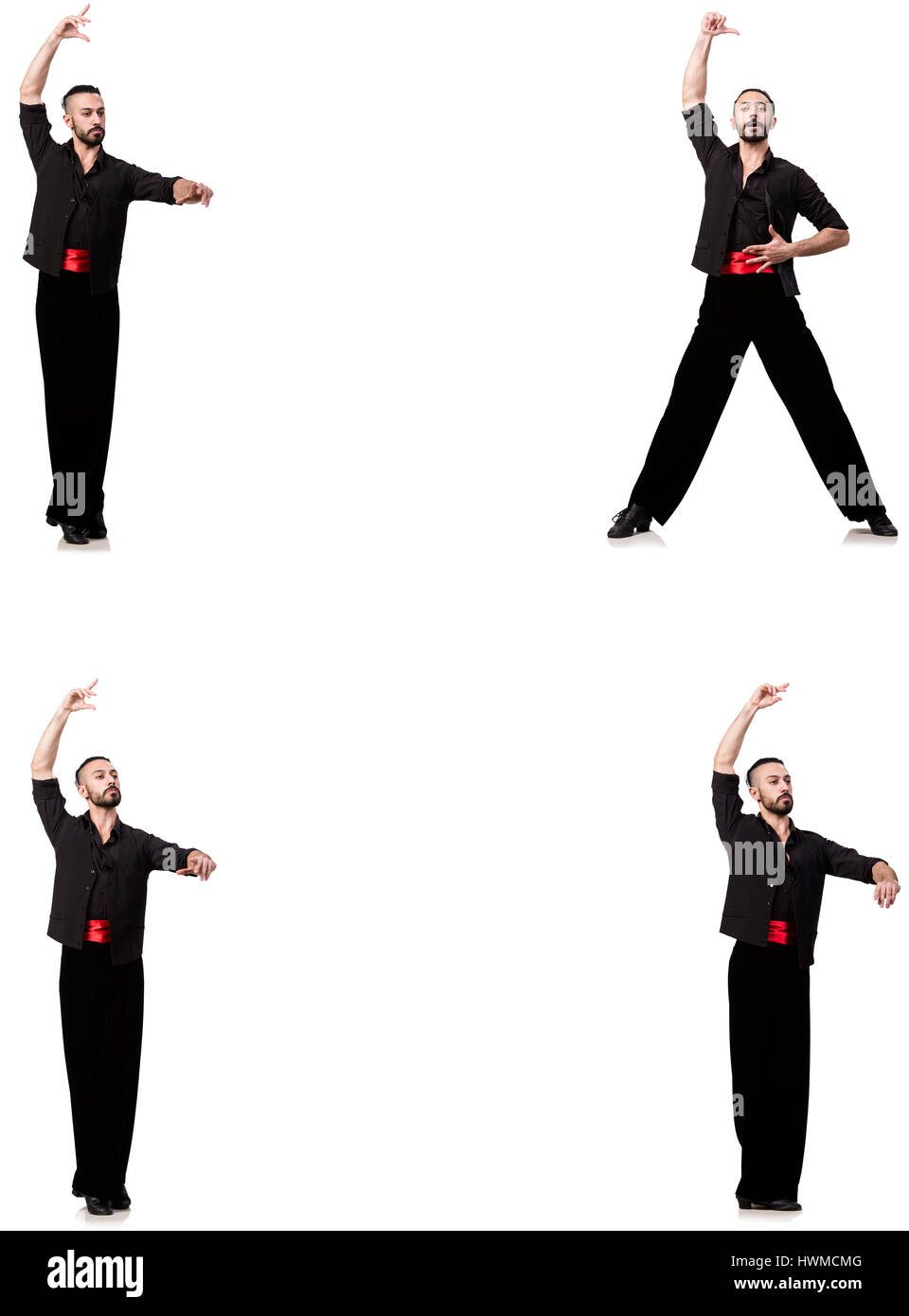 Spanish dancer in various poses on white Stock Photo - Alamy