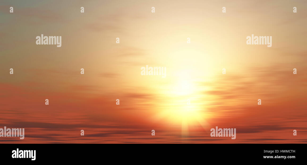 3D widescreen render of a sunset sky Stock Photo - Alamy