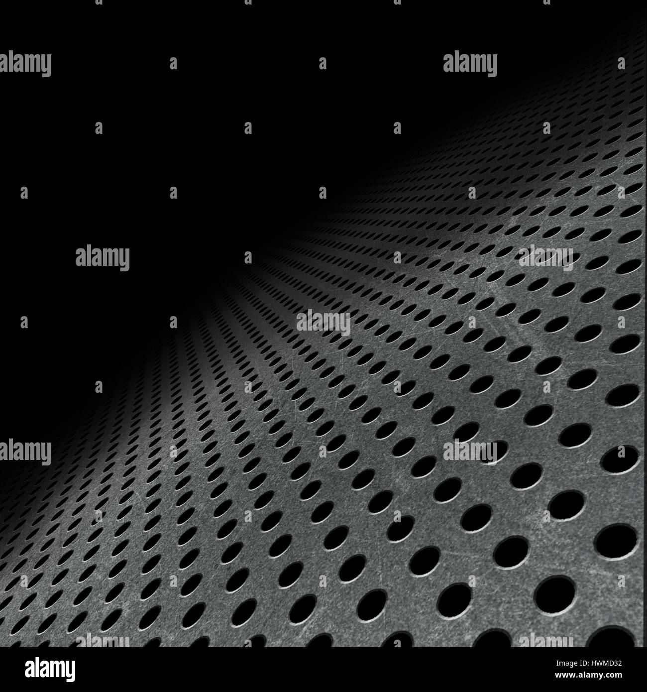 Abstract background with perforated metal fading into the distance ...