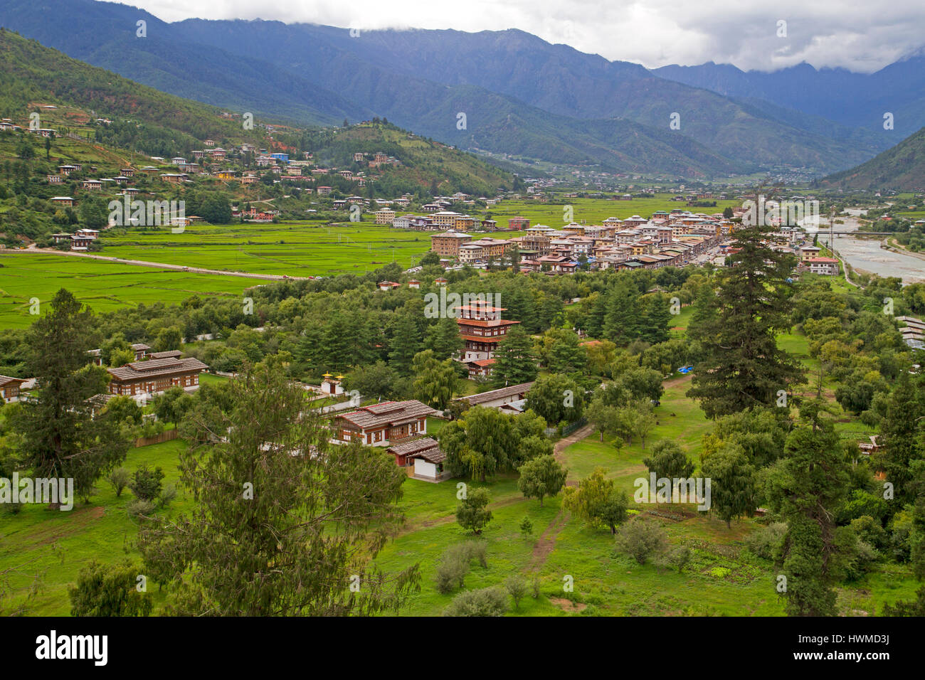 View of paro from paro dzong hi-res stock photography and images - Alamy
